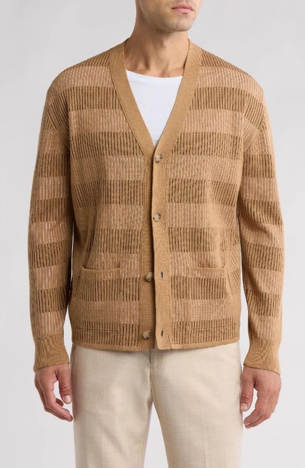 NWT HUGO BOSS Elegant Knitted Sweater/Cardigan in Beige L MSRP $ 268 | eBay