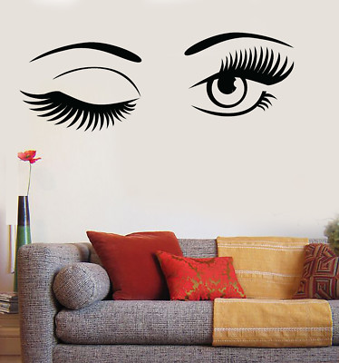 Vinyl Decal Wall Sticker Look of Women Eyes Winking (n982) | eBay