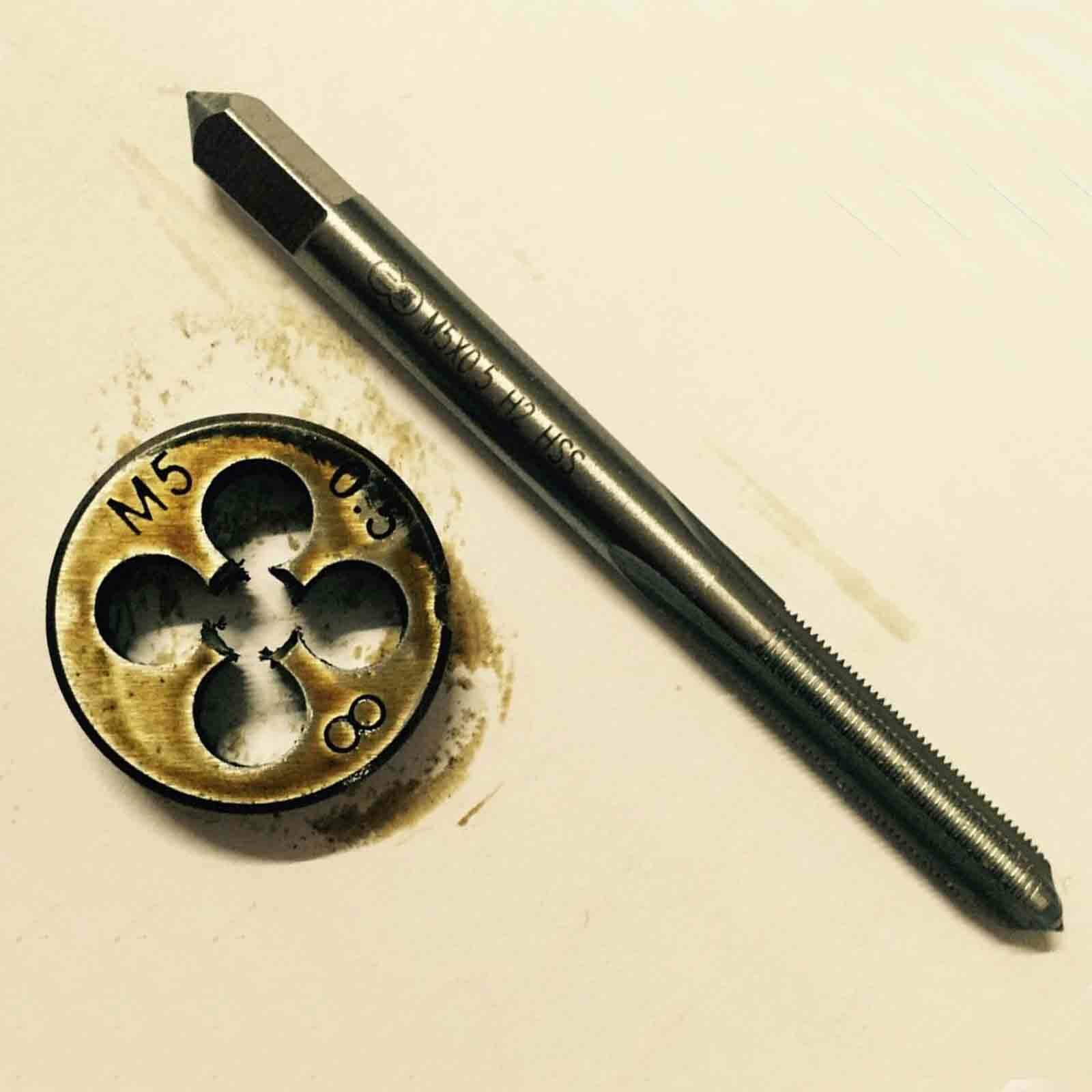 HSS M5 × 0.5 mm right Hand tap and die Threading Tool Metric set M5*0.5 ...