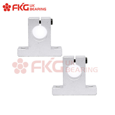 2pcs SK20 20mm Aluminum Linear Rail Shaft Guide Support Bearing SH20A ...