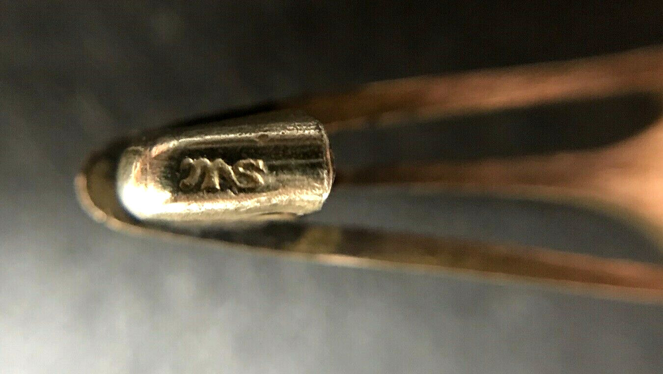 Antique / Vintage 10K Gold BAR PIN - Amethyst Cabocho… - Gem