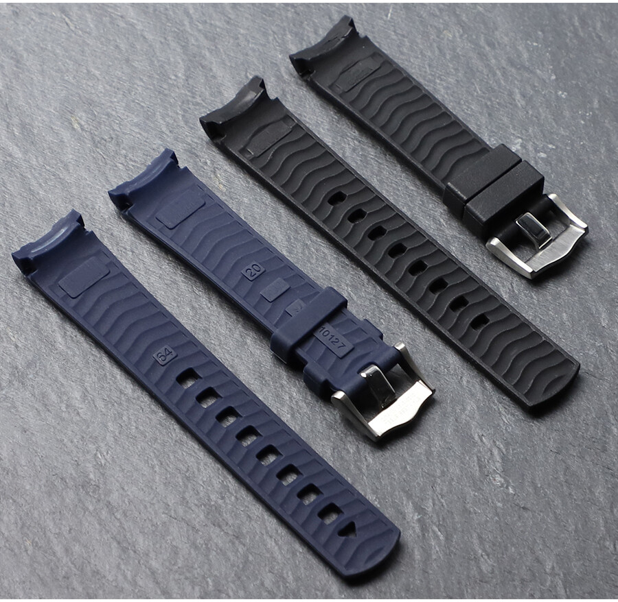 20mm Curved End Rubber Watch Bands for Omega 41mm Seamaster 300 Diver ...