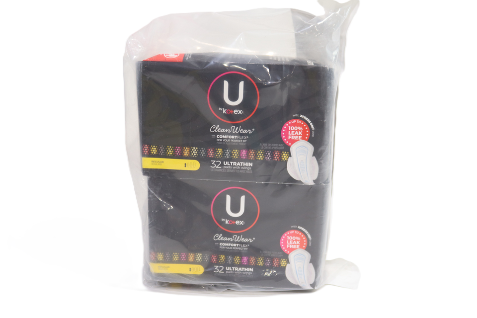 U by Kotex CleanWear Ultra Thin Feminine Pads with Wings Regular 32 ...