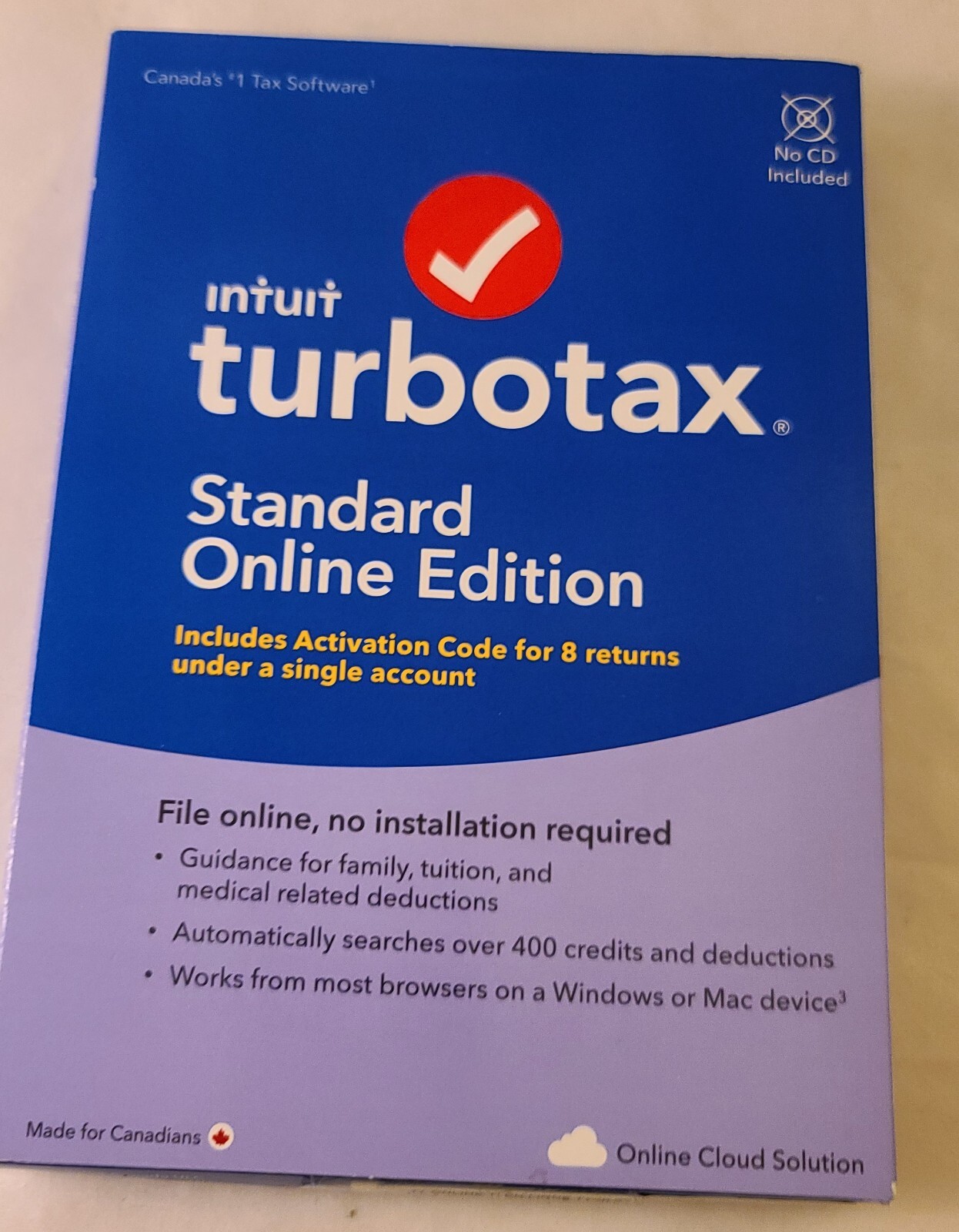 TurboTax Standard Deluxe Premier Home CD/Download Online 2020 Canada ...