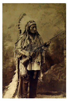 CHIEF SITTING BULL HOLDING RIFLE NATIVE AMERICAN LEADER 4X6 PHOTO | eBay