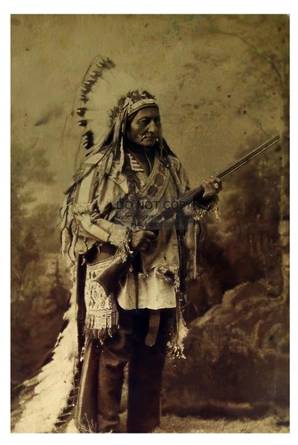 CHIEF SITTING BULL HOLDING RIFLE NATIVE AMERICAN LEADER 4X6 PHOTO | eBay
