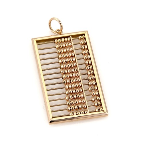 18k Rose Gold Abacus Calculator Long Rectangular Pendant | eBay