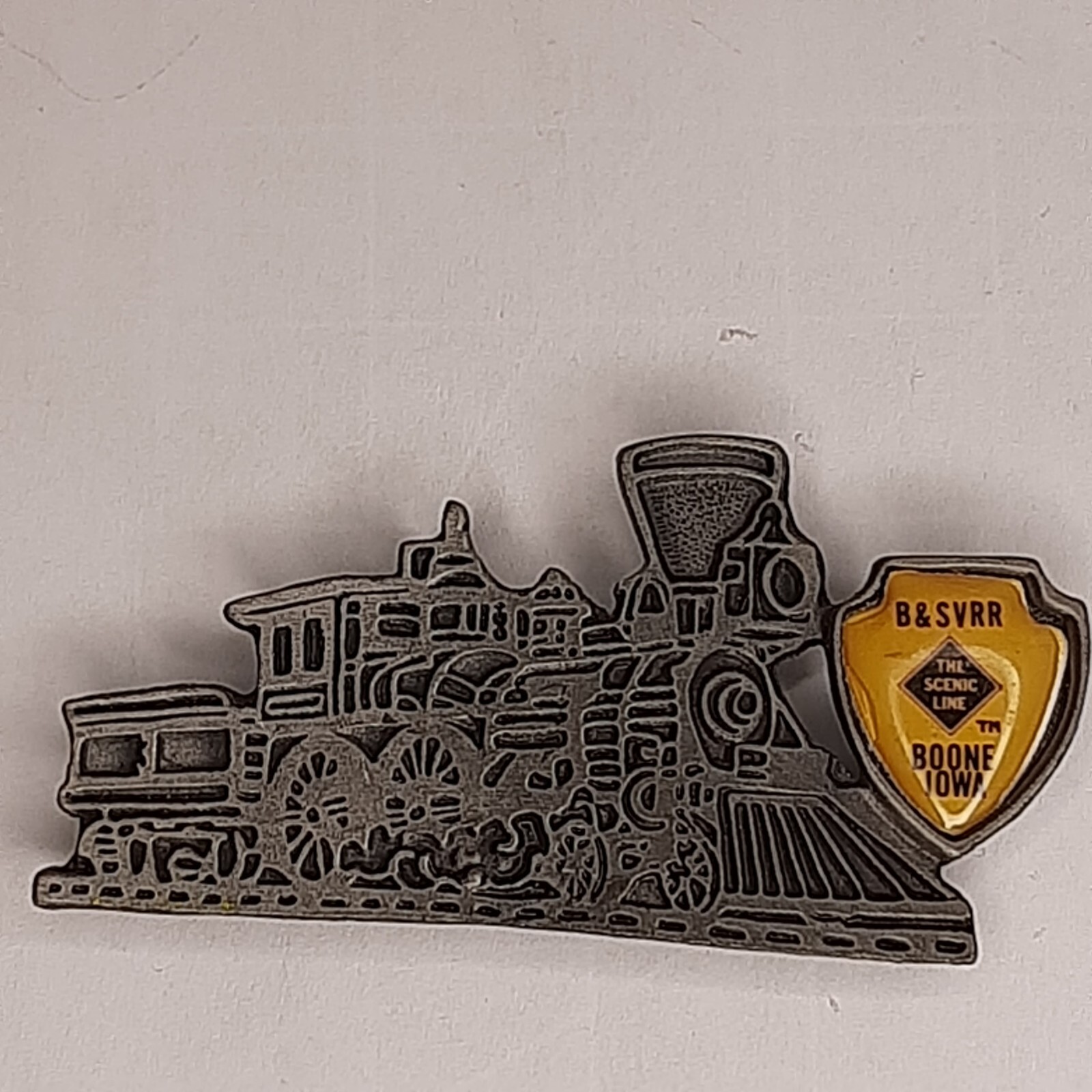 Vtg Pewter Train B&SVRR Refrigerator Magnet Boone Iowa Scenic Line View Railroad | eBay