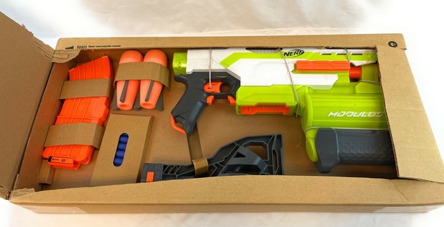 NERF Modulus Demolisher 2-in-1 Motorized Blaster Fires Darts and ...
