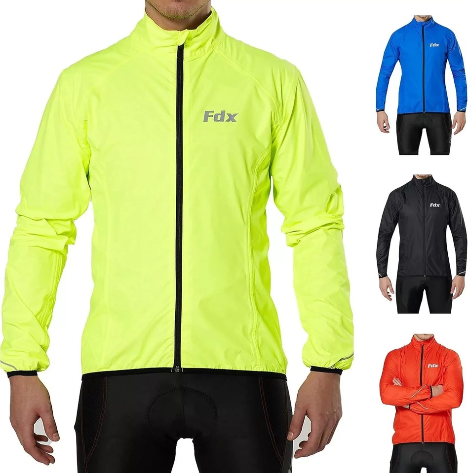 Mens Cycling Rain Jacket Waterproof High Visibility Running Top Rain ...