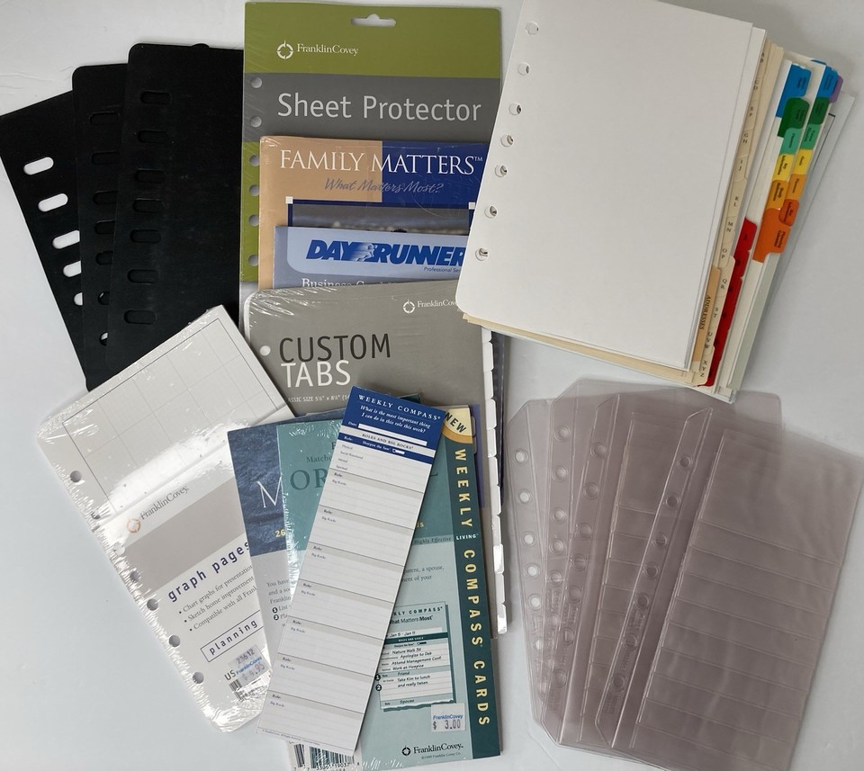 Franklin Covey Planner Inserts Refill Classic Page Lifter Tabs Mixed ...