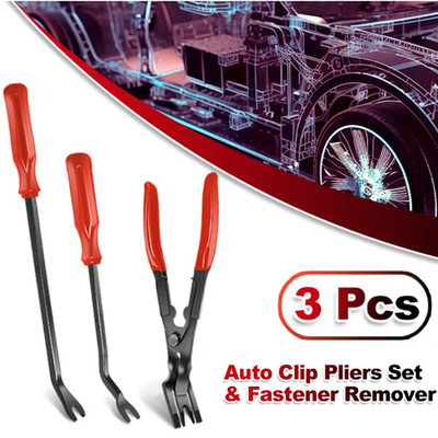 3PCS Auto Trim Clip Remover Tool Removal Pliers Fastener Door Panel ...
