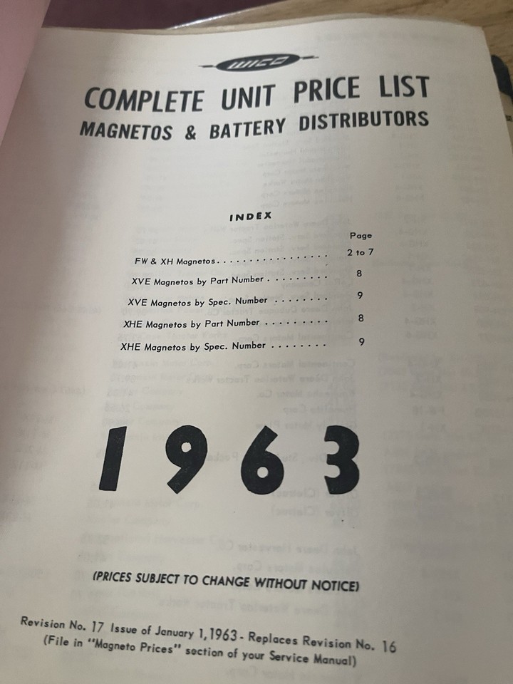 WICO Electric Company Service Dealer Manual for Wico Magnetos | eBay