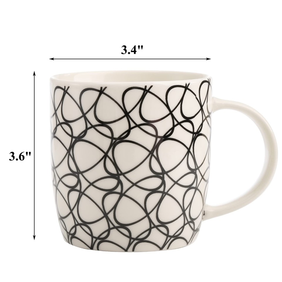 6 Pack 11.5 Oz Coffee Mugs Geometric Textured, Ceramic Coffee Mugs ...