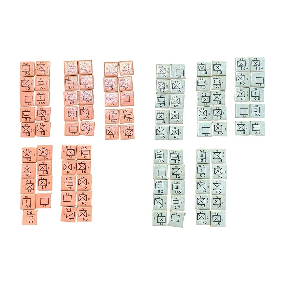 Vtg Tactics II Avalon Hill 1973 Game Parts –99 Counters/Chits Charts ...