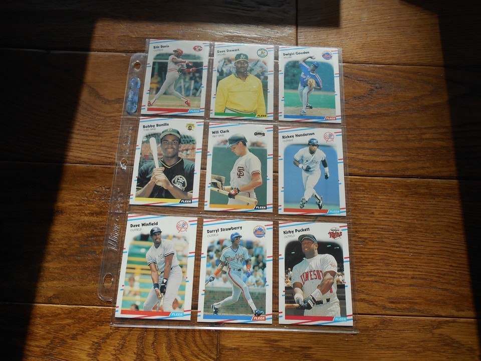 1988 Fleer - Lot of 81 cards - Edgar Martinez, Barry Bonds, Glavine ...