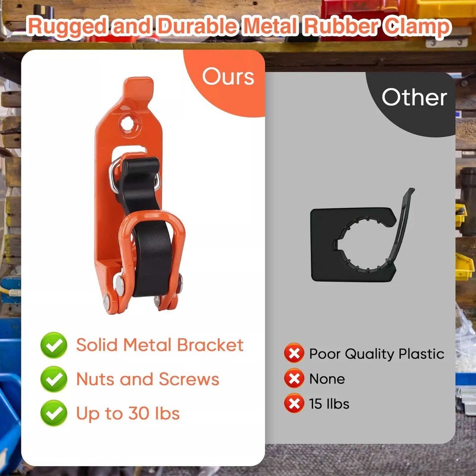 4 Pcs Shovel Mount for Roof Rack Metal Rubber Clamp Orange Easy ...