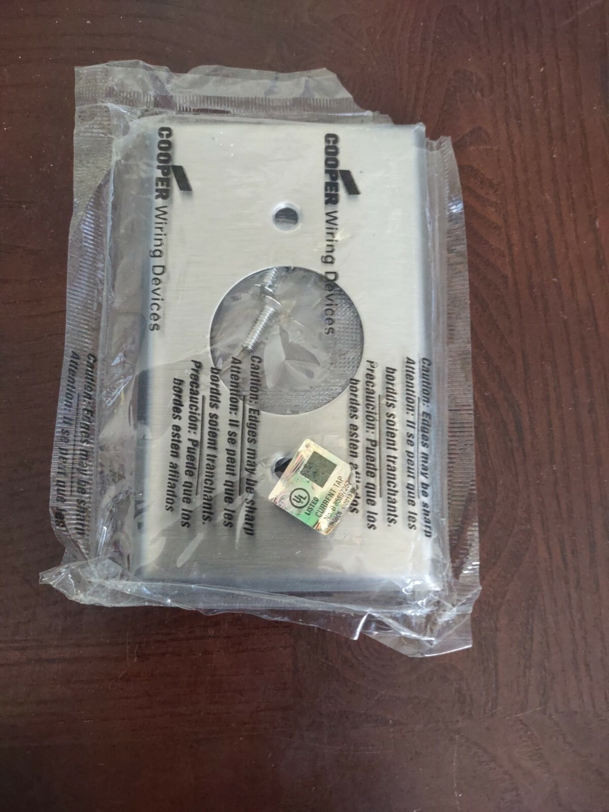 Cooper 1G Stainless Steel Receptacle Wallplate Single Outlet Cover 1.40 ...