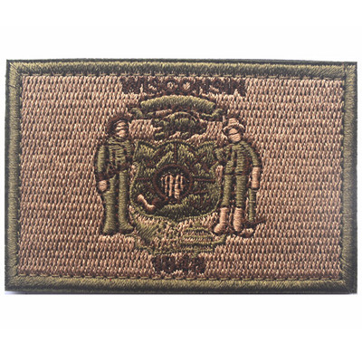 USA Wisconsin FLAG WI STATE FLAG U.S. ARMY 3D EMBROIDERED TACTICAL ...