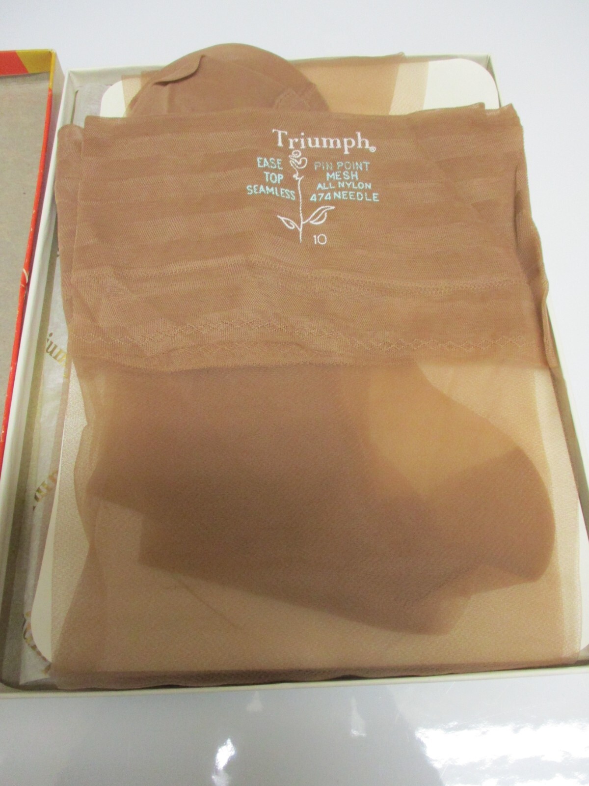 1 PR VINTAGE TRIUMPH RHT MICRO MESH SHEER SHINY NYLON… - Gem