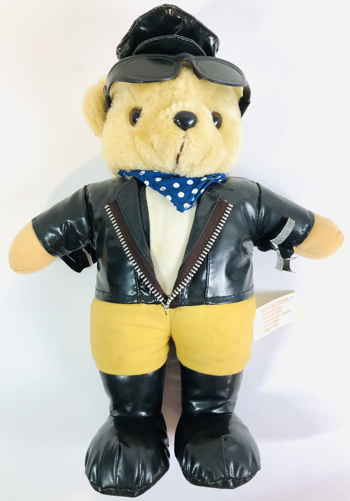 Vintage CuddleTown Biker Mates Plush Motorcycle Bear Leather Jacket | eBay
