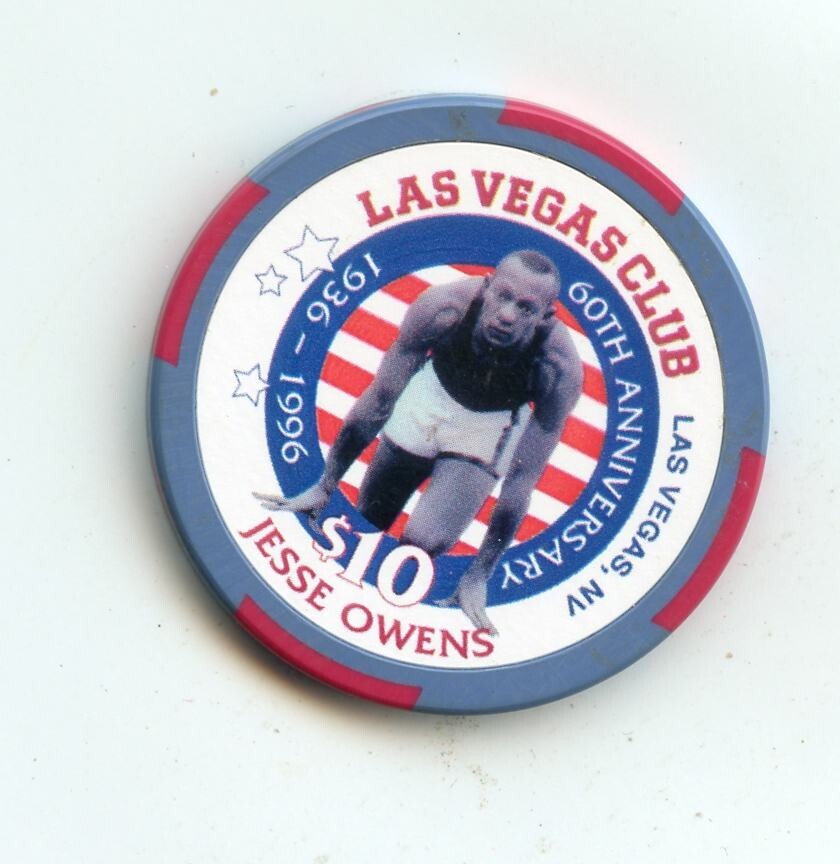 10.00 Chip from the Las Vegas Club Casino Las Vegas Nevada Jesse Owens ...