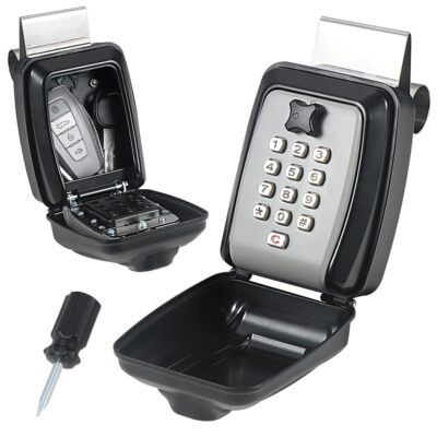 Car Window Punch Button Lock Box Black Portable Car Key Lock Box Sturdy ...