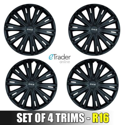 16" Vauxhall Vivaro Van Wheel Trims Hubcaps Set of 4 Black Trim Set ...