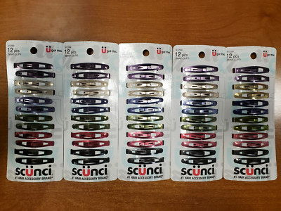 5 Packs of 12: Scunci Metal Open-Center Snap Clips Multi-Color (2995 ...
