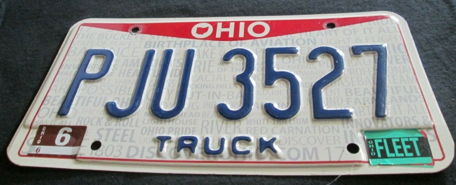 VINTAGE US OHIO TRUCK LICENSE PLATE WITH EXPIRED STICKERS 9 JU 3527 | eBay