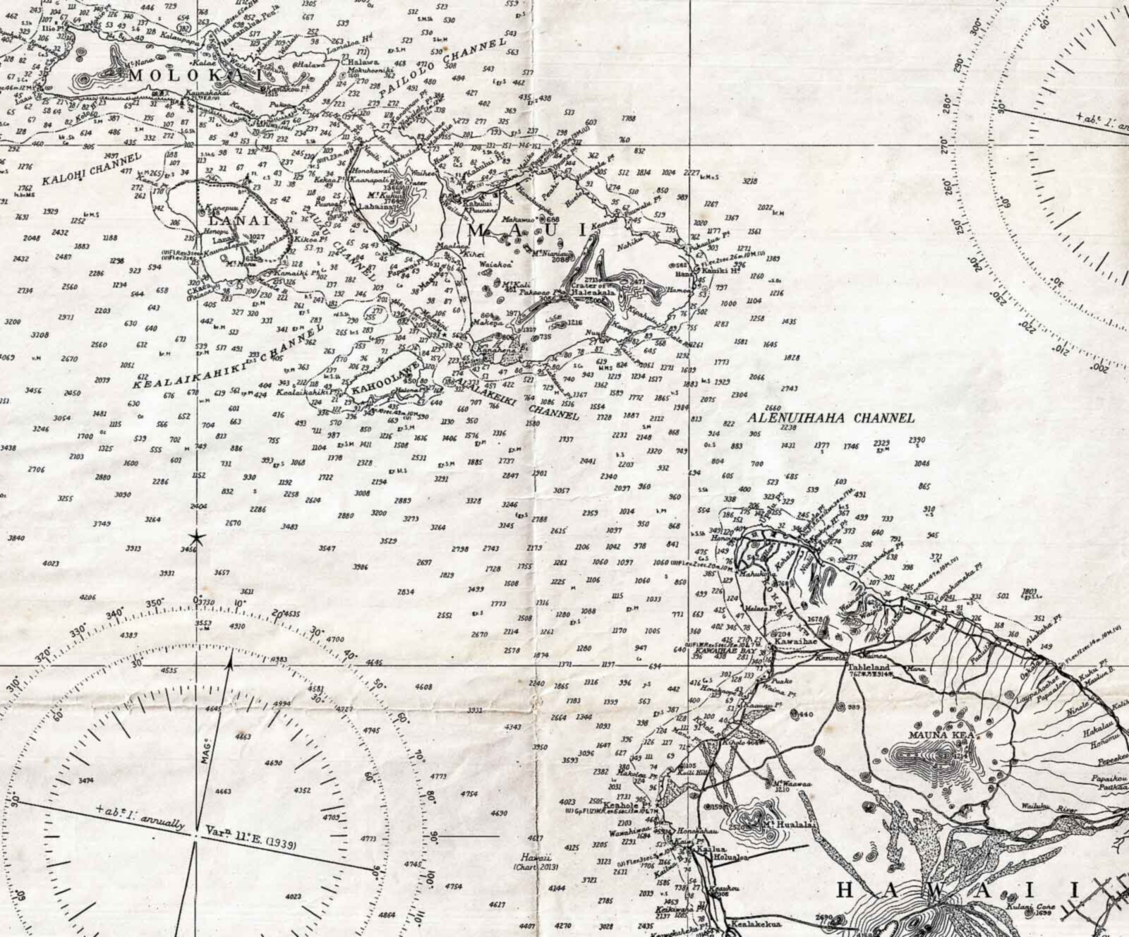 1939 Japanese World War II Pearl Harbor Attack Hawaii Nautical Navy Map ...