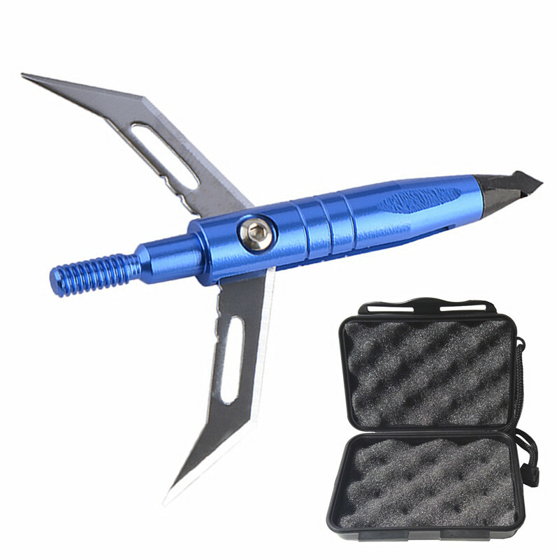Arrow Heads E5e10 Blue Steel Flat Broadheads With 2 Blades 100 Grain ...