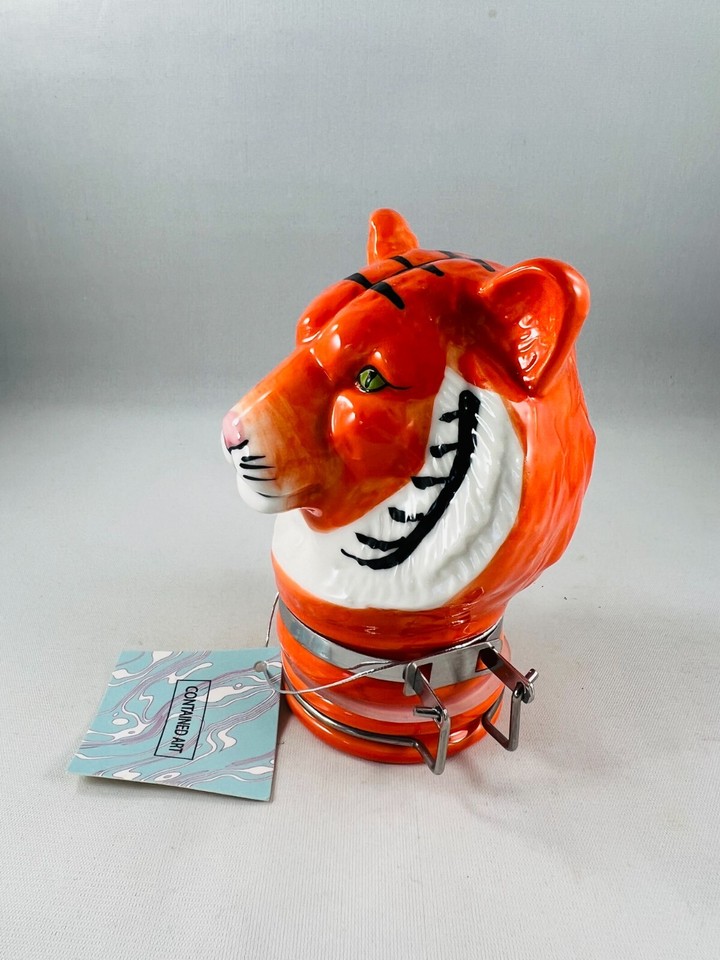 Contained Art TIGER ORANGE Porcelain Jars Airtight Stash Containers ...