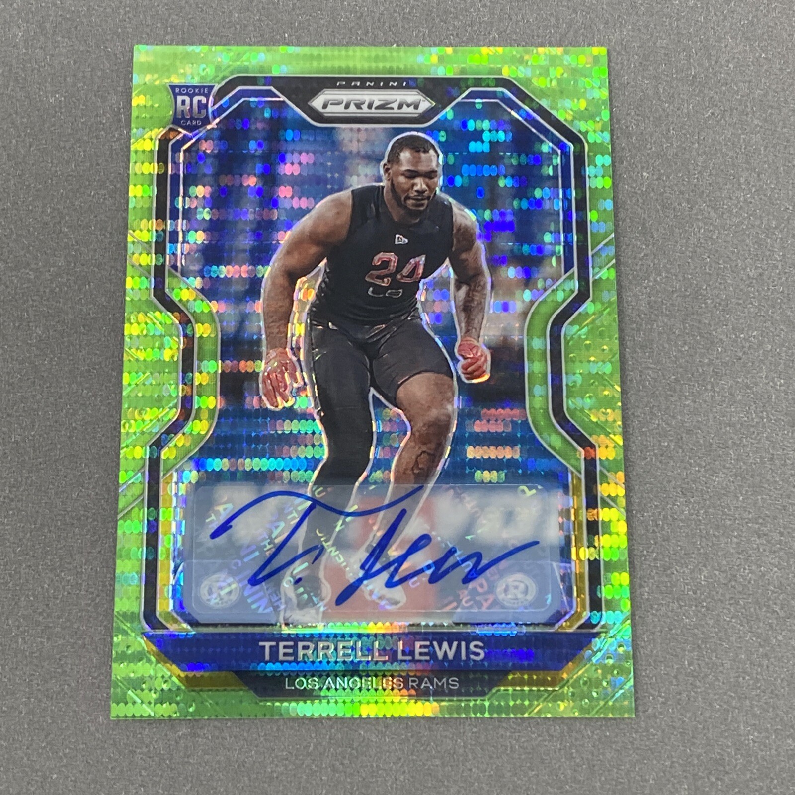 Terrell Lewis Rookie Auto GREEN PULSAR 2020 Panini Prizm 378 Autograph ...