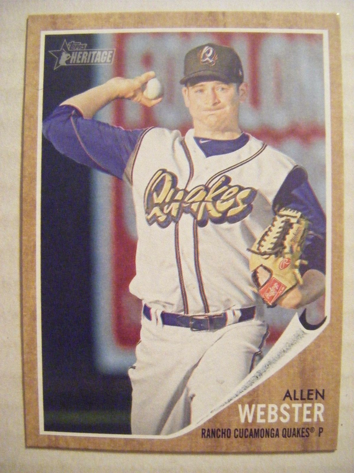 ALLEN WEBSTER 2011 Topps Heritage Minors RANCHO CUCAMONGA baseball card ...
