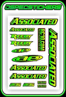 TEAM ASSOCIATED AE REEDY RC10 STICKER SHEET A5 BNIP VINTAGE RC8 B6 TC7 ...