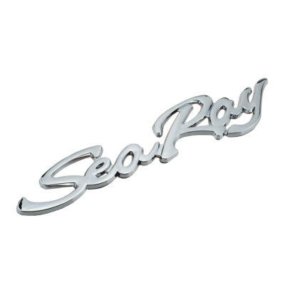 1x Chrome Sea Ray Searay SCRIPT Emblem Badge Boat Logo NEW & GENUINE ...