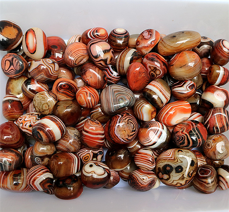 500pcs Natural Madagascar Banded Agate Stone Tumbled Crystals Craft New ...