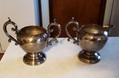 VINTAGE BIRMINGHAM SILVER COMPANY SILVERPLATE SUGAR AND CREAMER SET | eBay