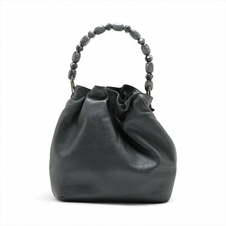 CHRISTIAN DIOR Malice Pearl Leather Handbag Grey Authentic From Japan ...