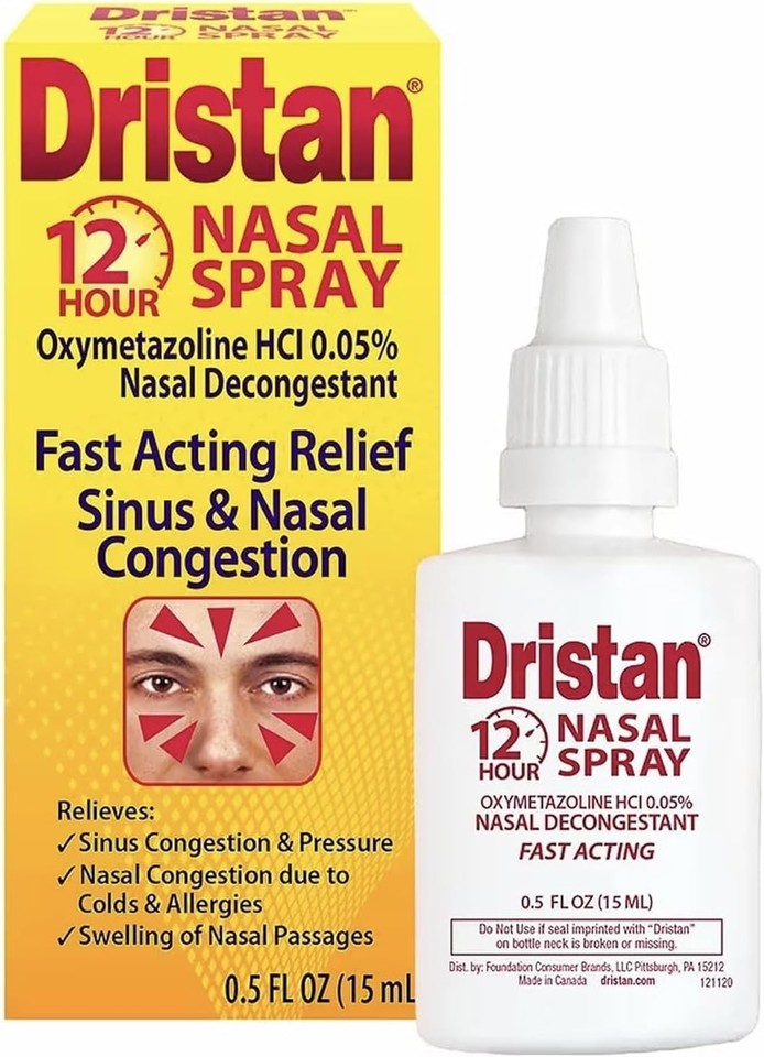 Dristan 12HR Nasal Spray Decongestant Fast Relief 0.5oz Bottle - Pack ...