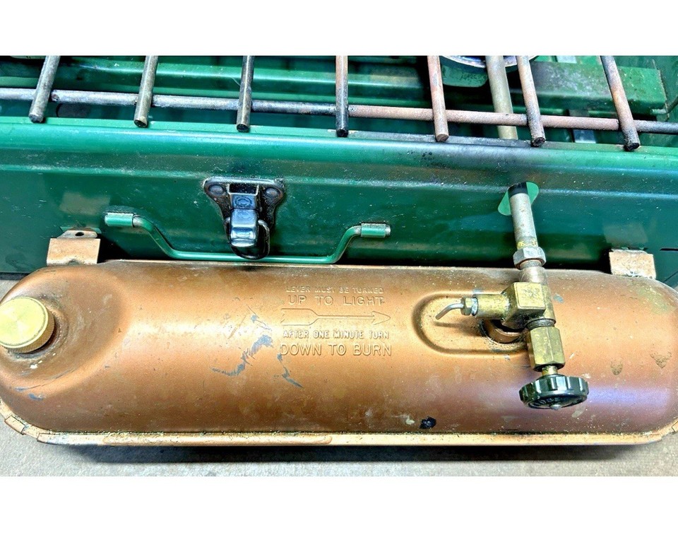 Vintage Coleman 413E 2 Burner Stove 1960s -Wind Guards, Leg Risers ...