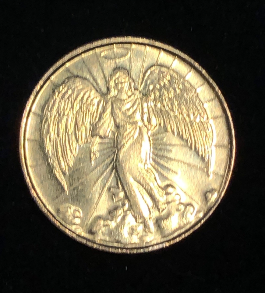Vintage Guardian Angel-Double-Sided Gold Plated Good Luck Collectors ...