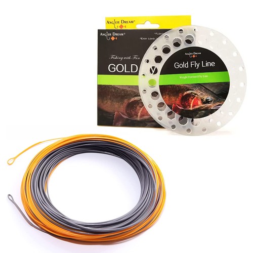 90FT Gold Fly Fishing Line Weight Forward Floating 3F Fly Line | eBay