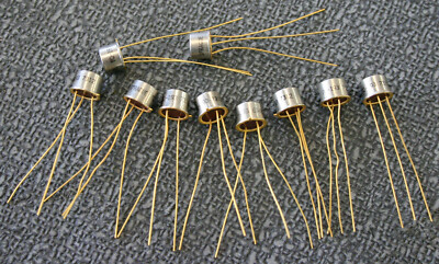 10 Pieces Vintage Spraque TQ-193 Transistors Gold Plated Leads from the ...