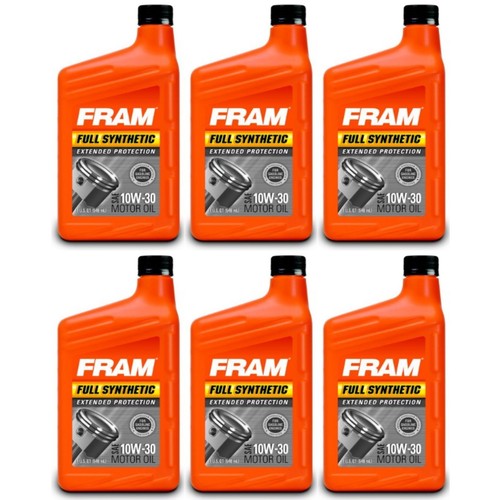 10w30 FRAM Fully Synthetic Motor Oil 6 Quarts in Case - New Stock!! | eBay
