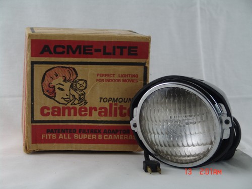VINTAGE ACME-LITE Topmount Cameralite 91 Movie Camera Light- FITS ALL ...