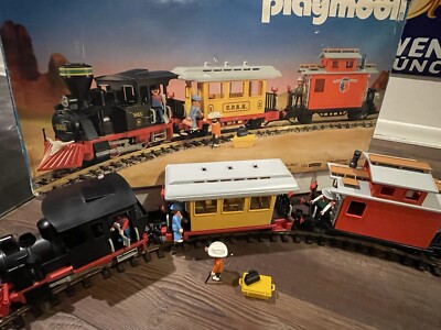 Vintage Geobra Playmobil 3958 Train Car Railroad Track 99% Complete ...