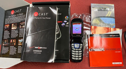 UT STARCOM AUDIOVOX VCAST MODEL CDM8945 VERIZON FLIP PHONE WITH BOOK ...