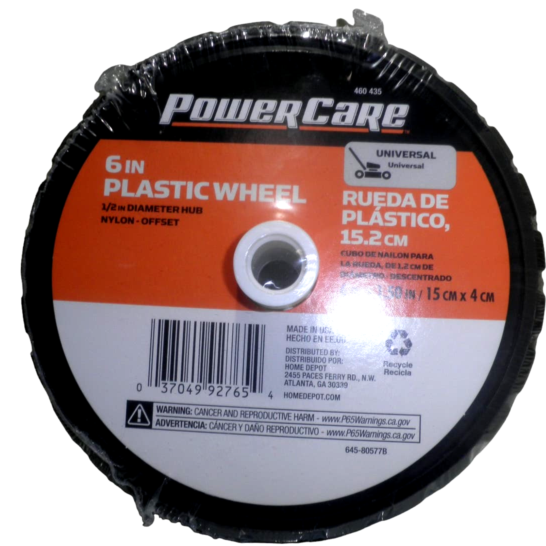 2-PK Powercare 6 in. x 1.5 in. Universal Plastic Wheel Set for Lawn ...